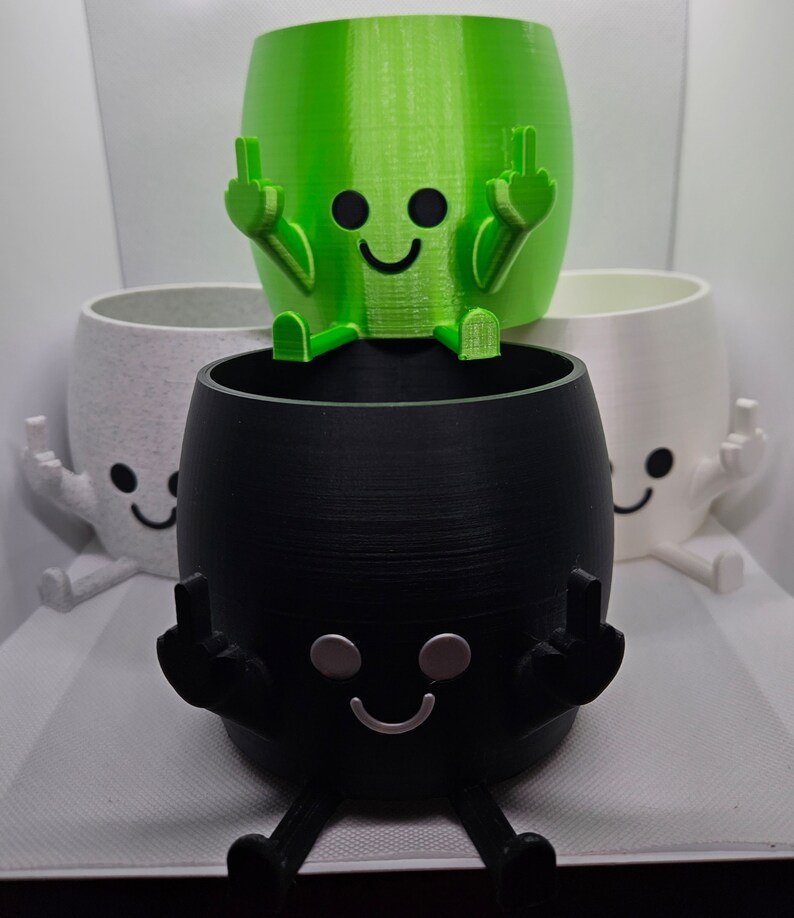 Happy Double Middle Finger Pot Upscaled - Etsy