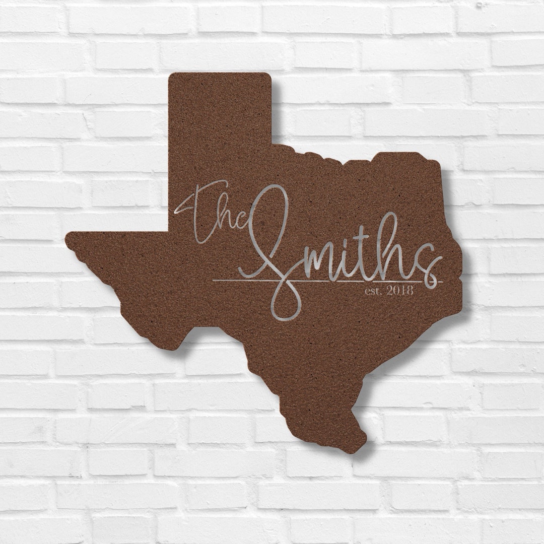 Letrero de metal de Texas personalizado, letrero de metal de apellido ...