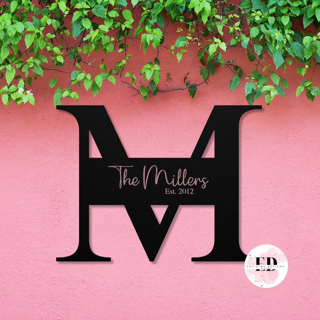 metal-monogram-sign-last-name-metal-sign-personalized-family-etsy