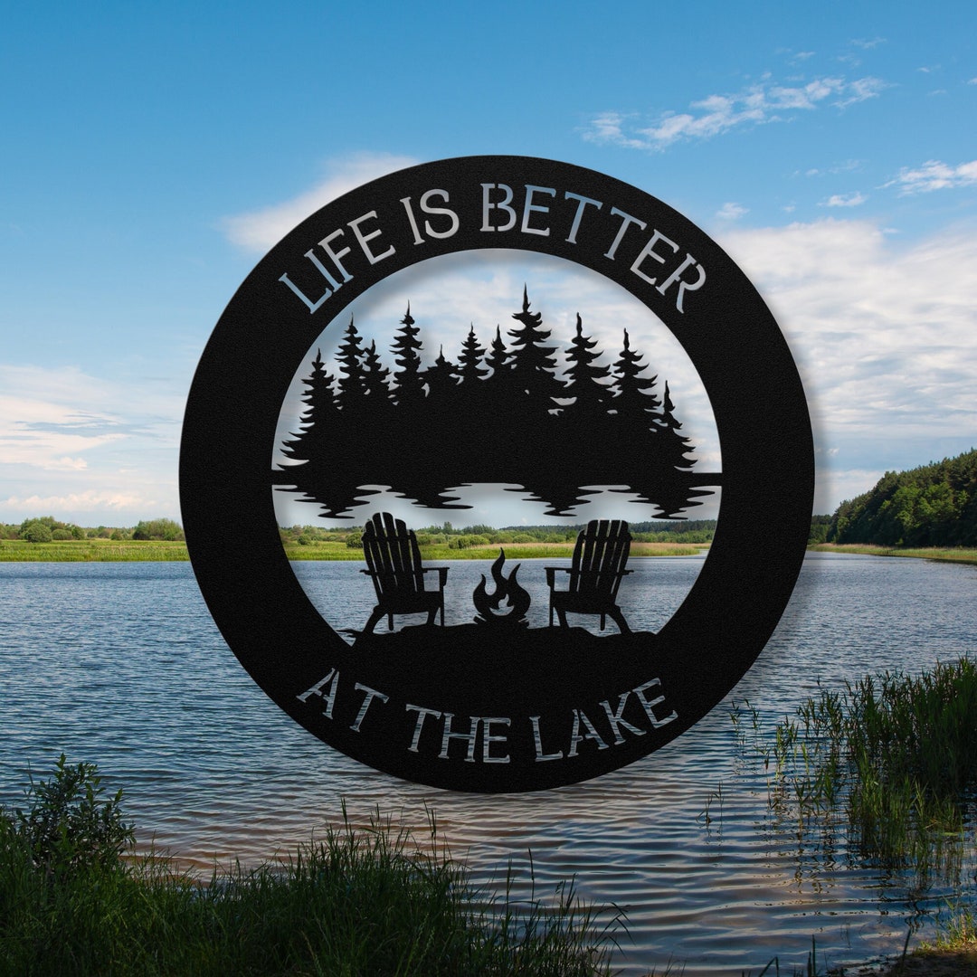 Lake House Metal Sign, Welcome to the Lake Sign, Metal Lake Sign, Fire ...