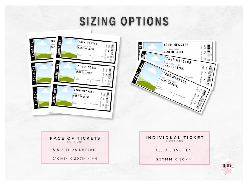 Event Ticket Template, Commemorative Ticket, Concert Ticket, Printable ...