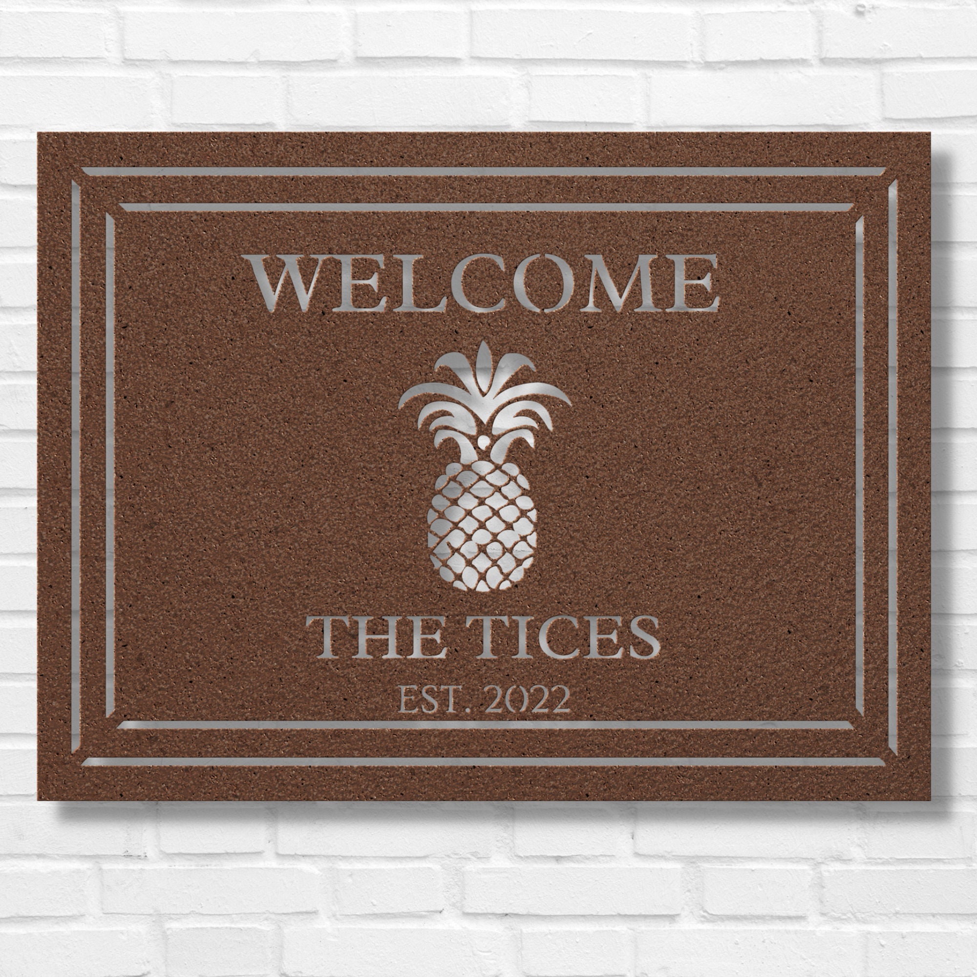 Pineapple Welcome Sign, Custom Metal Sign, Pineapple Wall Art, Large ...
