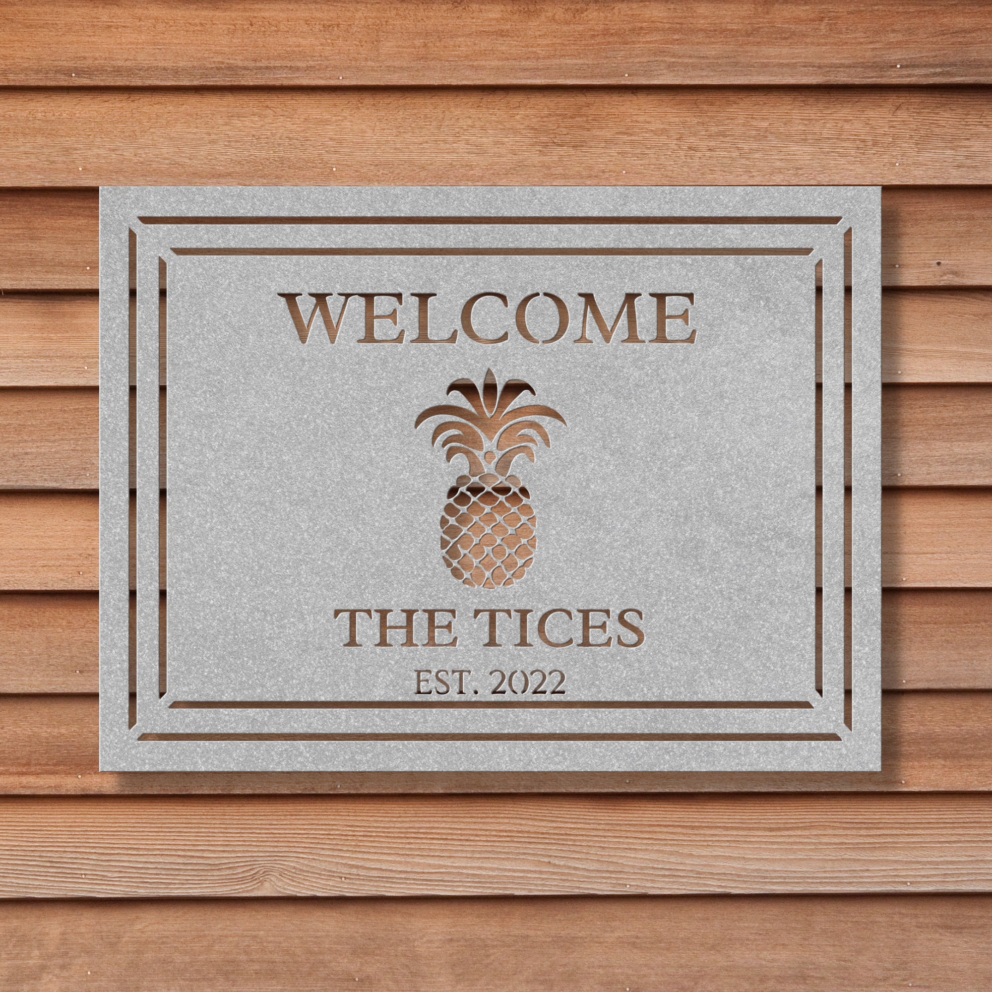 Pineapple Welcome Sign, Custom Metal Sign, Pineapple Wall Art, Large ...