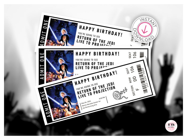 Event Ticket Template, Commemorative Ticket, Concert Ticket, Printable ...