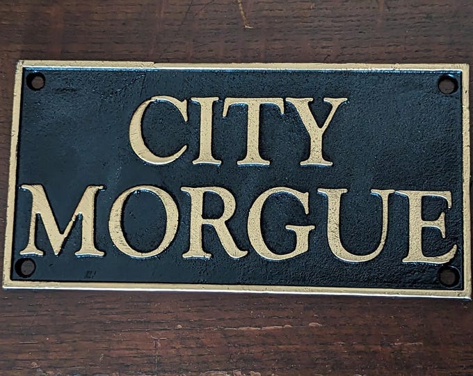 New Cast Iron City Morgue Sign Halloween Creepy Oddities Decor - Etsy