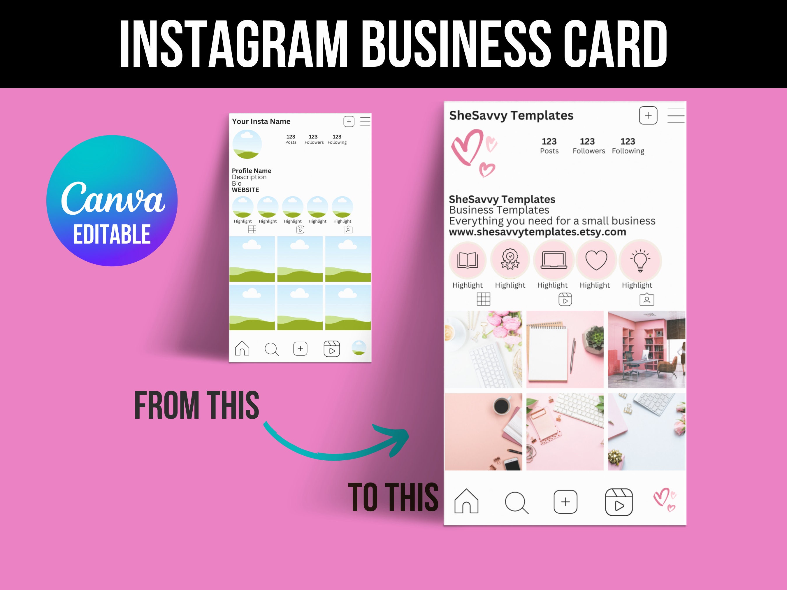 Instagram Business Card Template, IG Business Card, QR Code Business ...