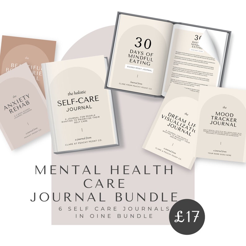 Mental Health Journal Bundle, Self Care Journals, Manifestation ...