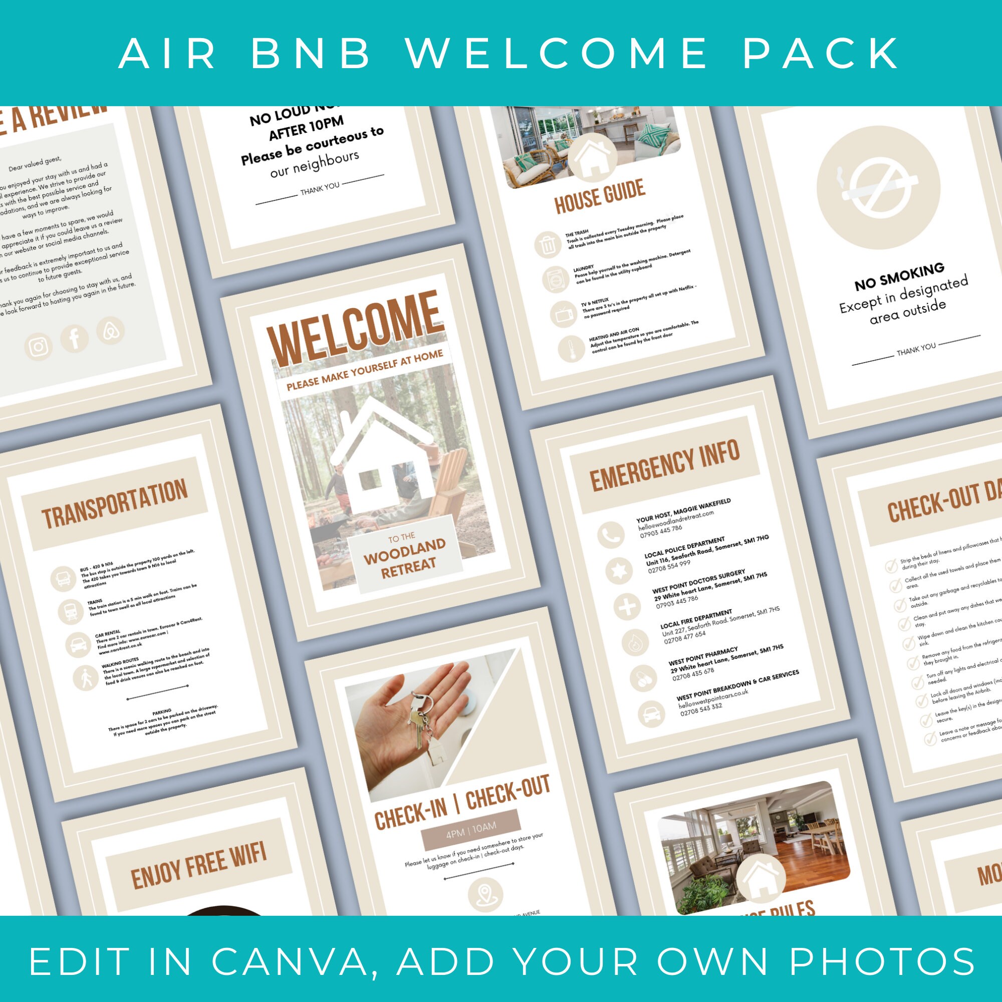 Airbnb Welcome Book Template | Airbnb Host Bundle | Vacation Rental ...