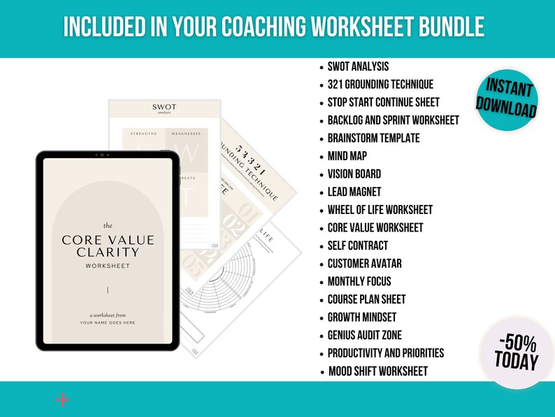 Coaching Worksheet Template Bundle Worksheet Bundle Coaching - Etsy