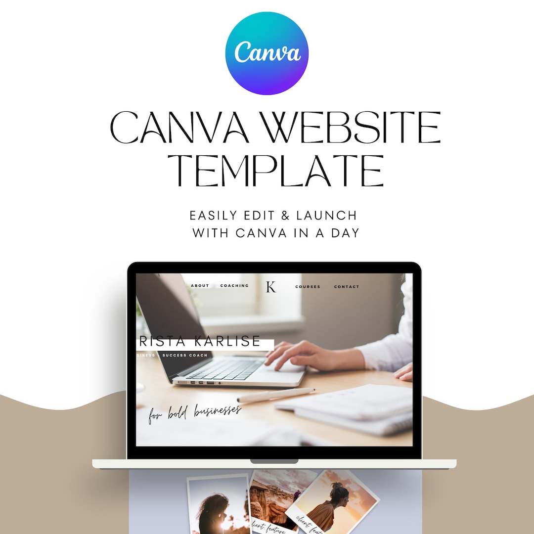 Canva Website Natural | Canva Template Coach | Canva Website Template ...