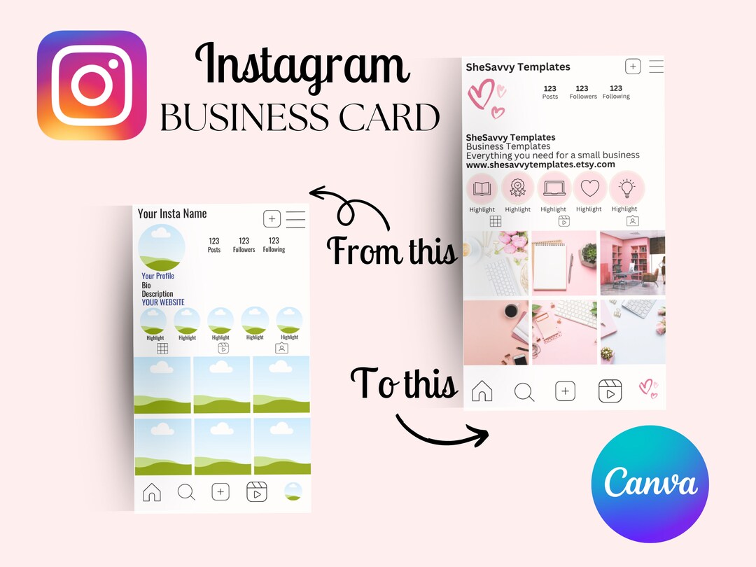 Instagram Ui-inspired Customisable Business Card Template, Editable ...