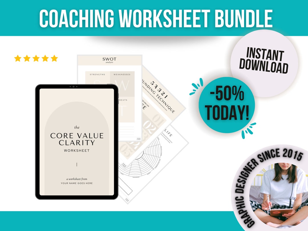 Coaching Worksheet Template Bundle, Worksheet Bundle, Coaching Template ...