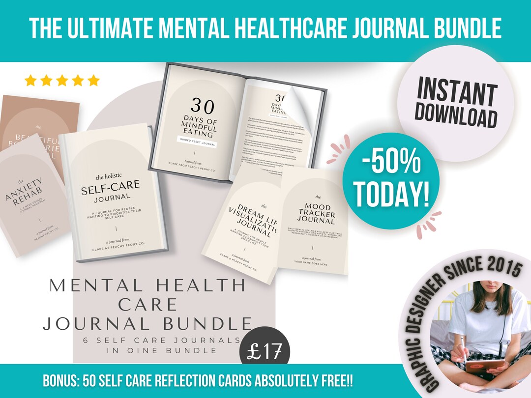 Mental Health Journal Bundle, Self Care Journals, Manifestation ...