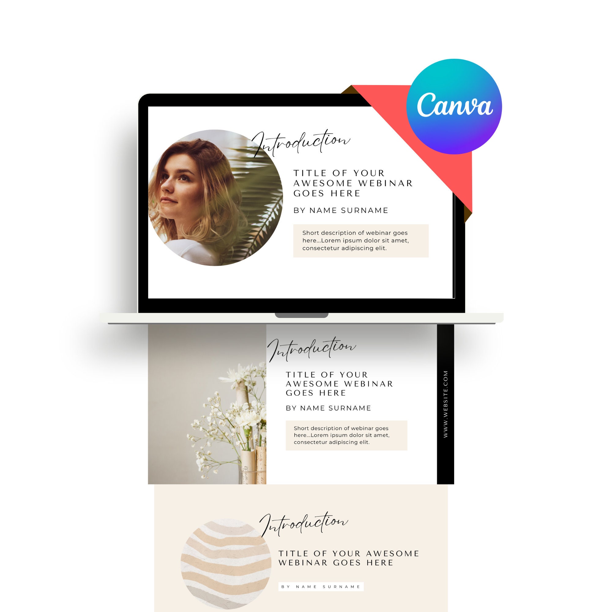 Canva Webinar Slide Deck | Course Creator Template | Powerpoint ...