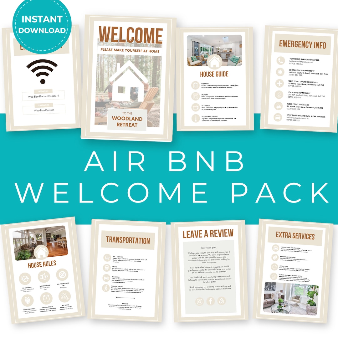 Airbnb Welcome Book Template | Airbnb Host Bundle | Vacation Rental ...