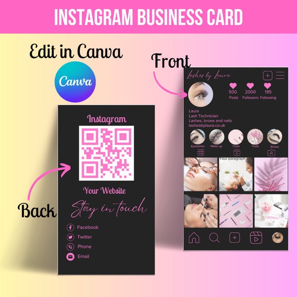 Influencer Business Cards - Etsy