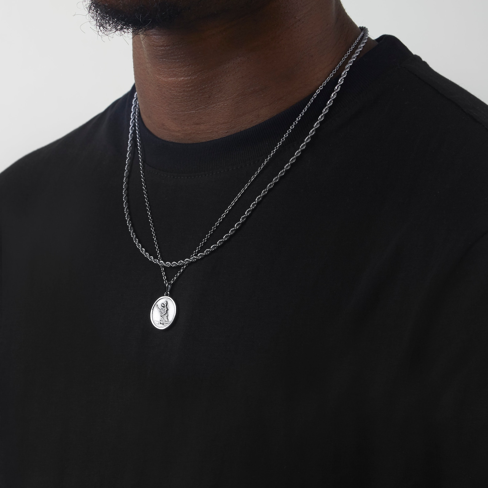 Silver St Christopher Necklace Mens Necklace by SAINT XII - Etsy