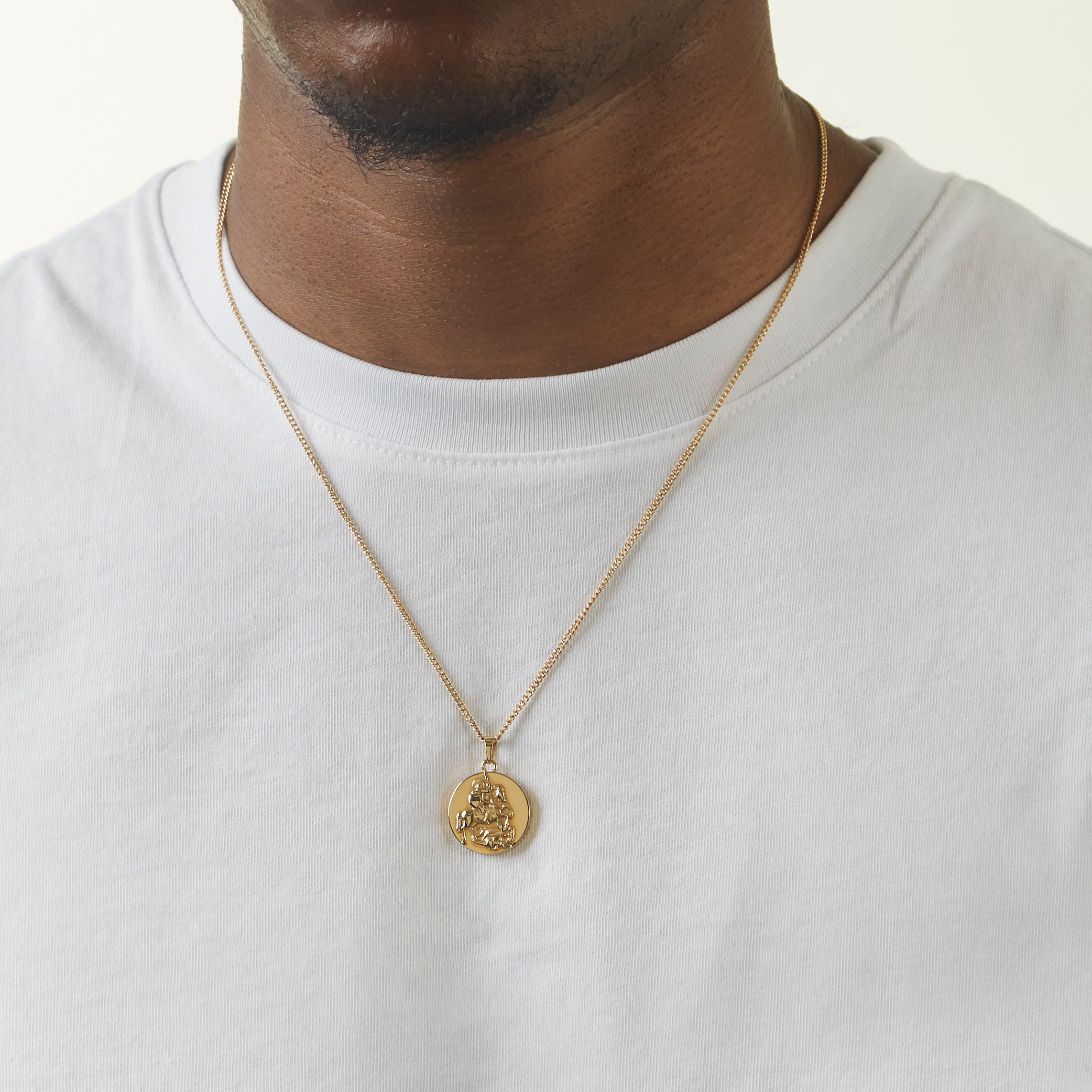 18K Gold St George Necklace Mens Necklace by SAINT XII - Etsy
