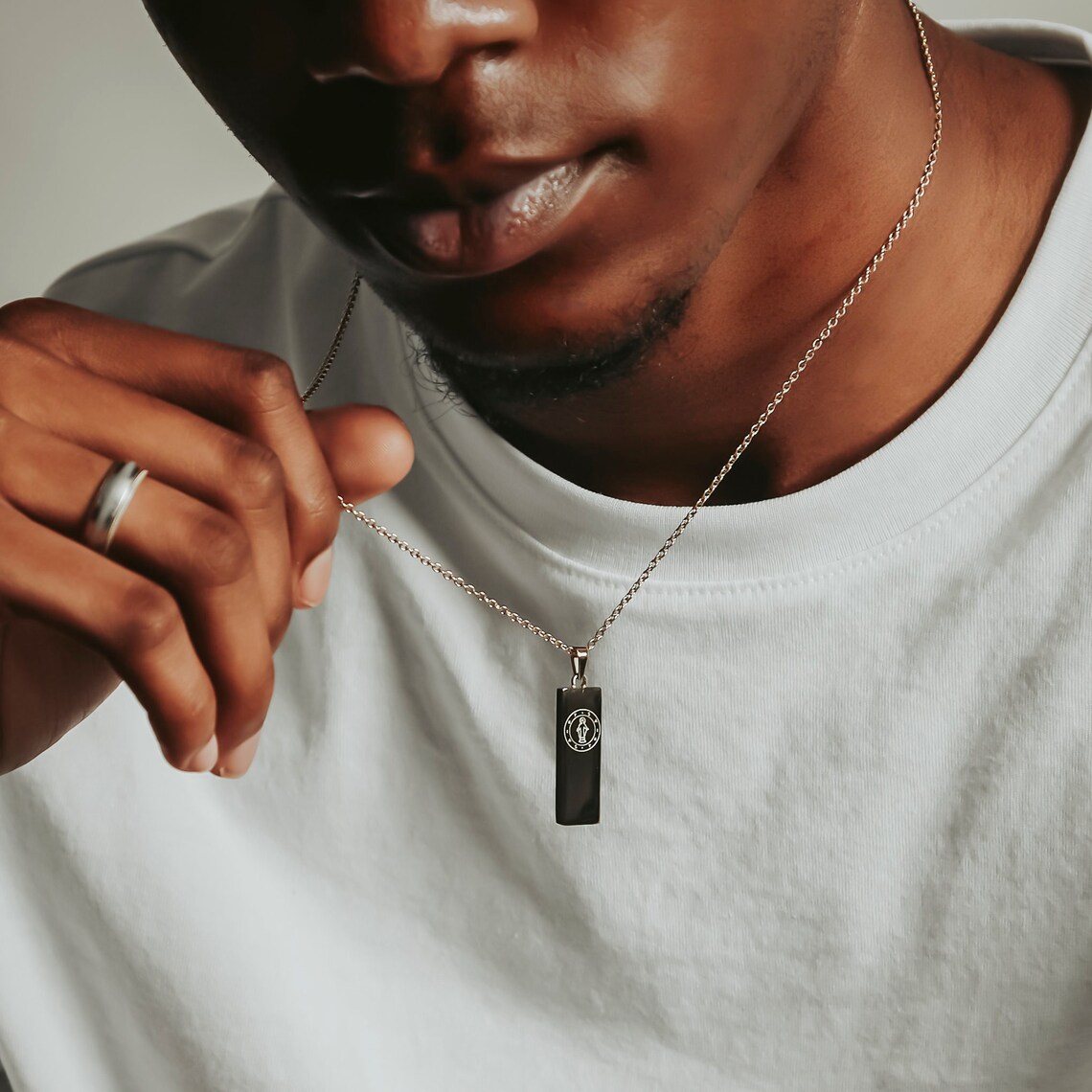 18K Gold Ingot Necklace Mens Necklace by SAINT XII - Etsy