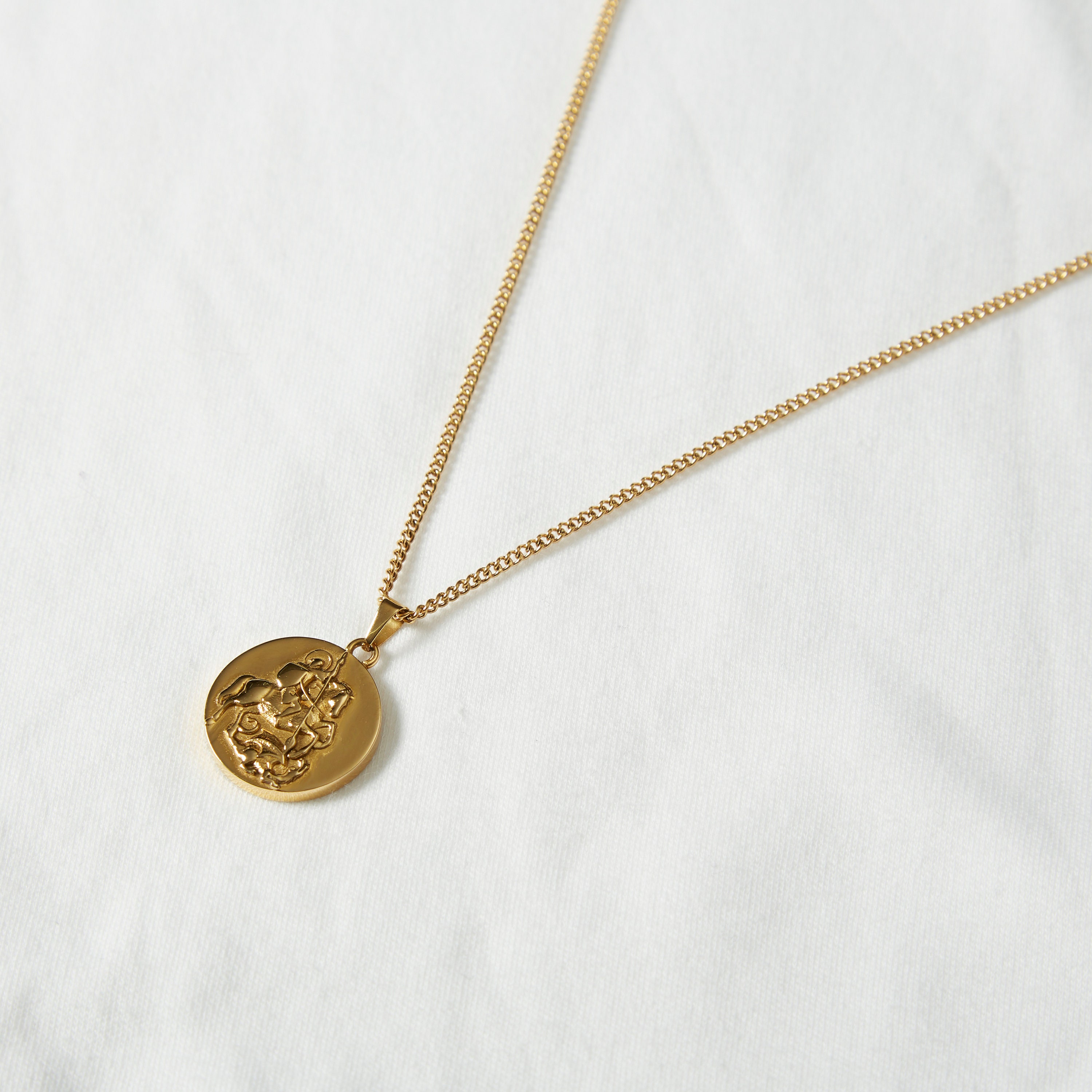 18K Gold St George Necklace Mens Necklace by SAINT XII - Etsy