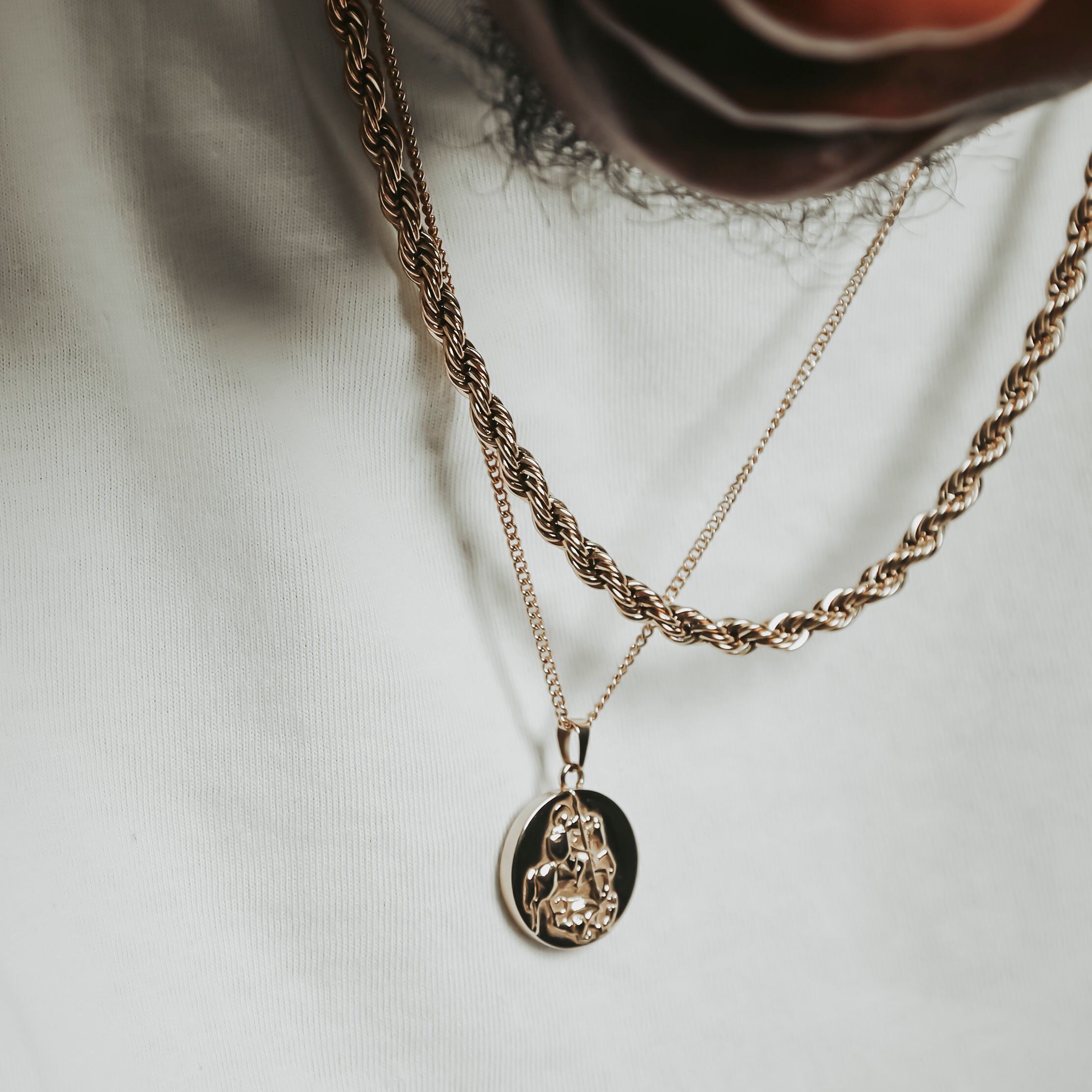 18K Gold St George Necklace Mens Necklace by SAINT XII - Etsy