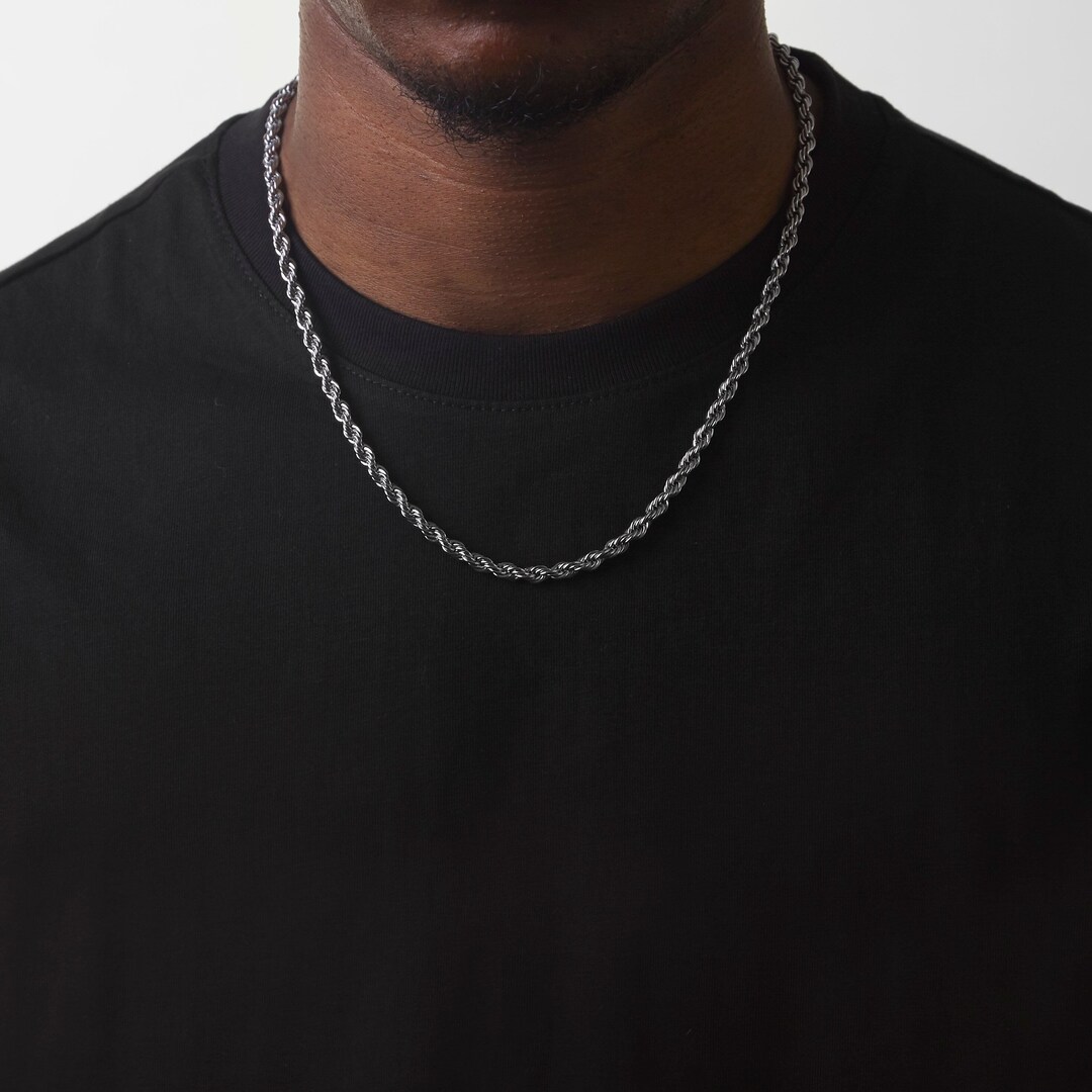 Silver Rope Chain 5mm Mens Chain Available in 3 Lengths - Etsy