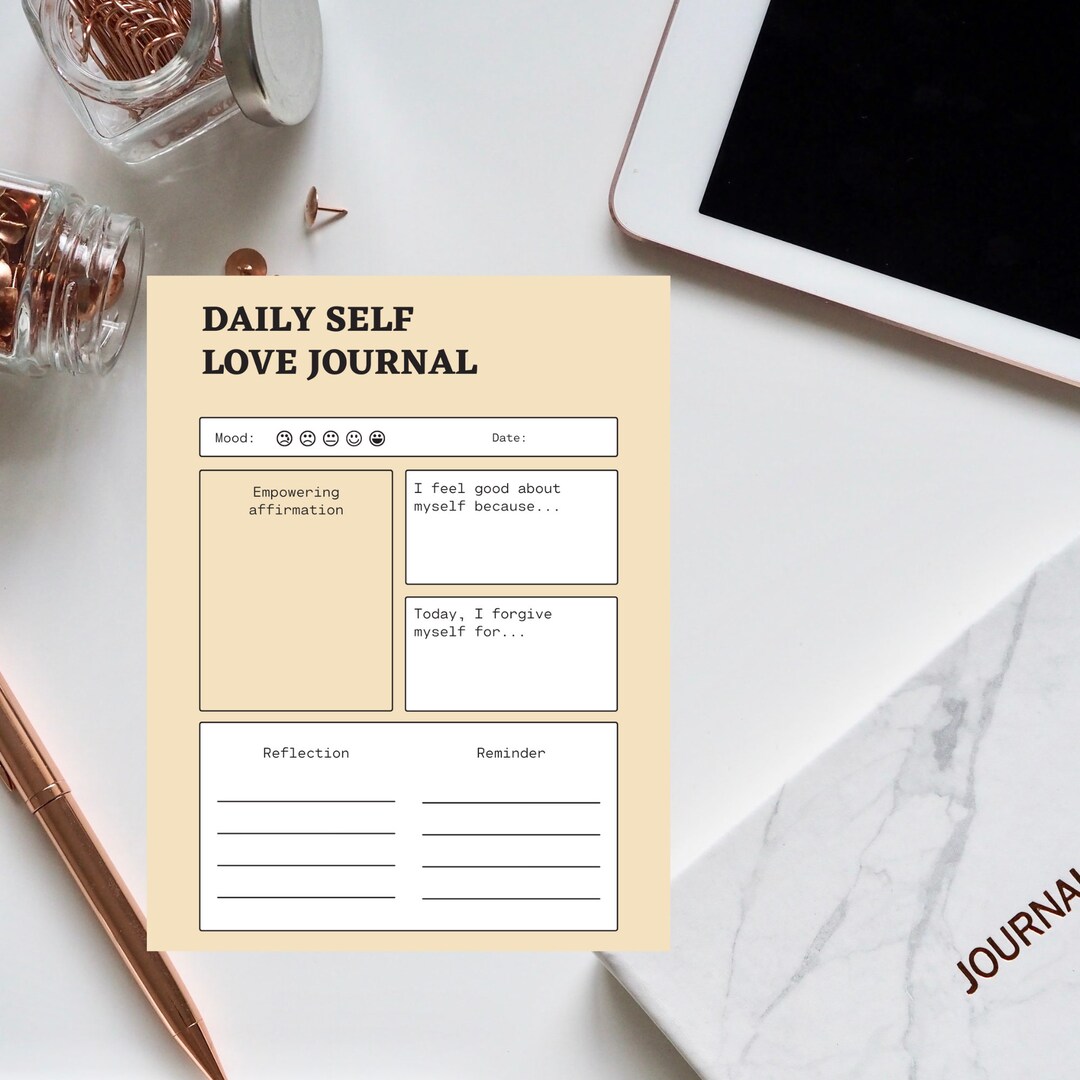 The Daily Self Love Journal Printable, Self Love Workbook, Journal ...
