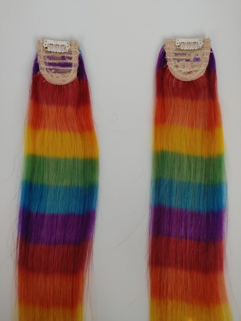 The "straight up Rainbow" Professionally Coloured Human Hair Halo ...