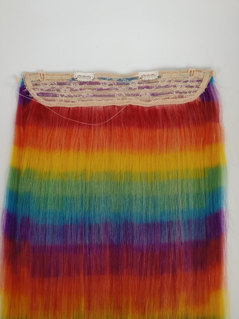 The "straight up Rainbow" Professionally Coloured Human Hair Halo ...