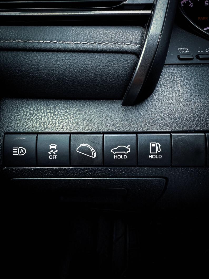 Taco Button Decal, Car Decal, Passenger Eject Button, Blank Button ...