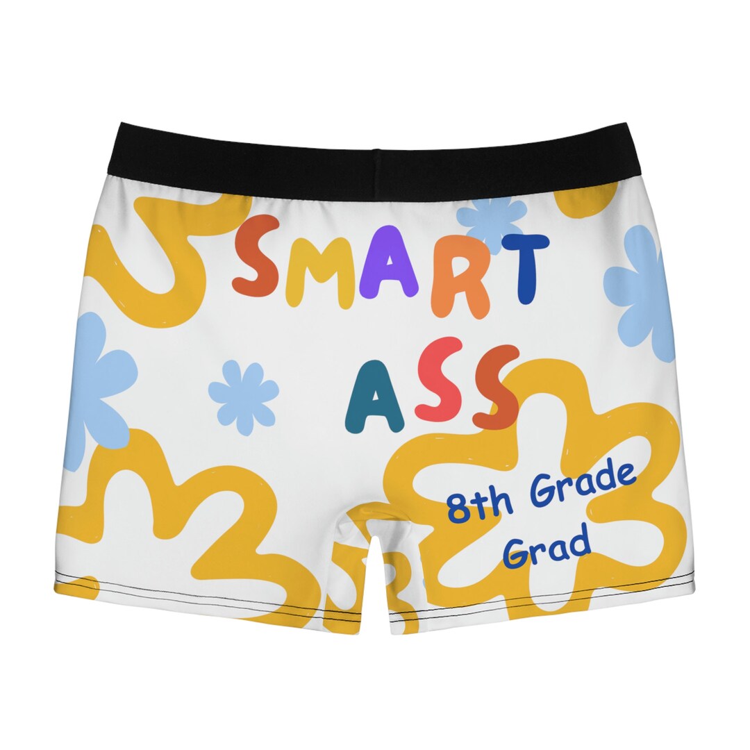 8th Grade Graduation Smart Ass Men's Boxer Briefs (AOP) - Etsy