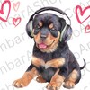 Rottweiler With Headphones Png Rottweiler Png Dog With Headphones Dog ...