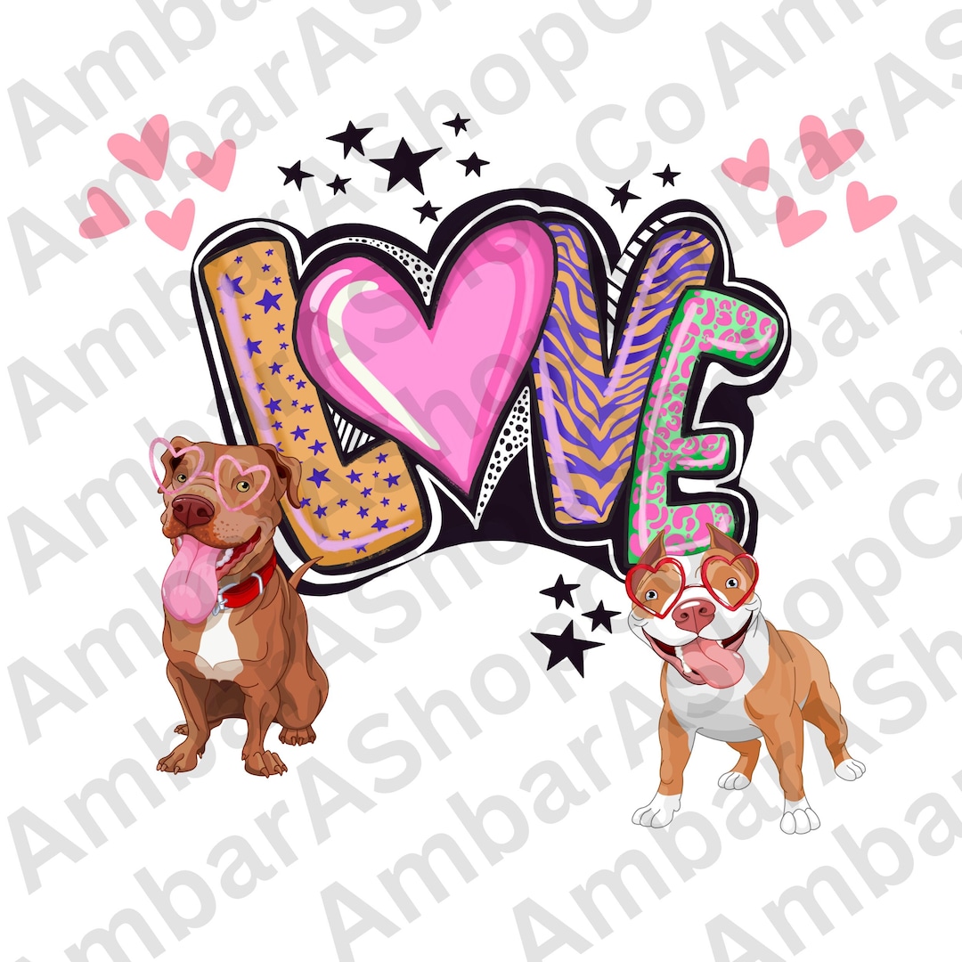 Valentine’s Day Pitbull PNG Puppy Gift Valentines Pitbull Dog ...