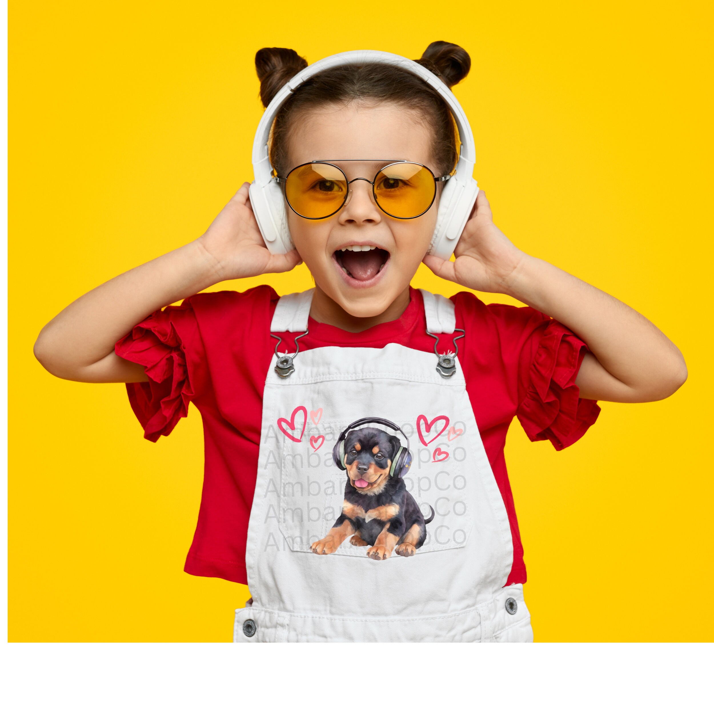 Rottweiler With Headphones Png Rottweiler Png Dog With Headphones Dog ...