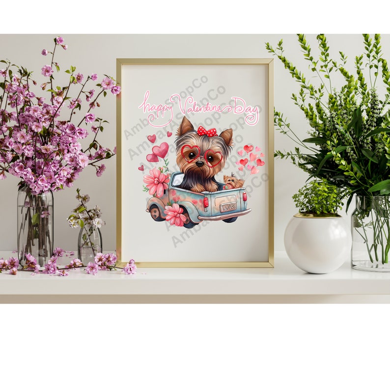 Valentine’s Day PNG, Jpg Yorkie Love PNG, Dog PNG, Sublimation Design ...