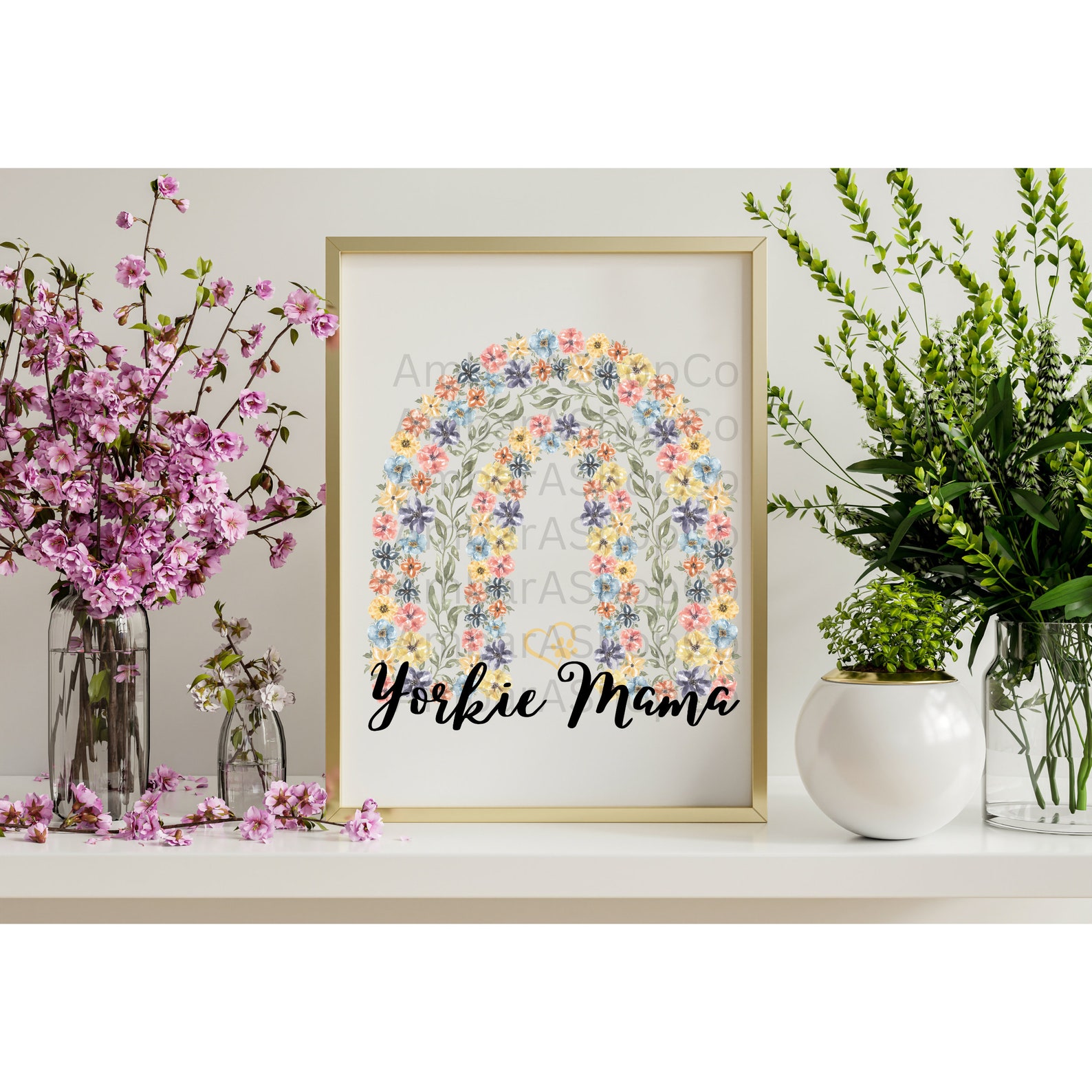 Yorkie Mama Rainbow Png Yorkie Mom Wildflower Rainbow Yorkshire Terrier ...