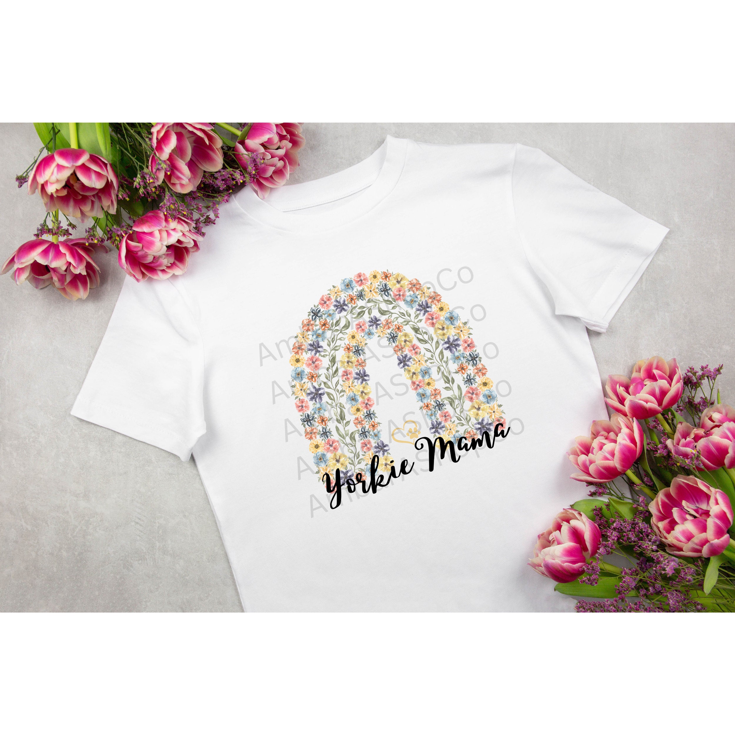 Yorkie Mama Rainbow Png Yorkie Mom Wildflower Rainbow Yorkshire Terrier ...