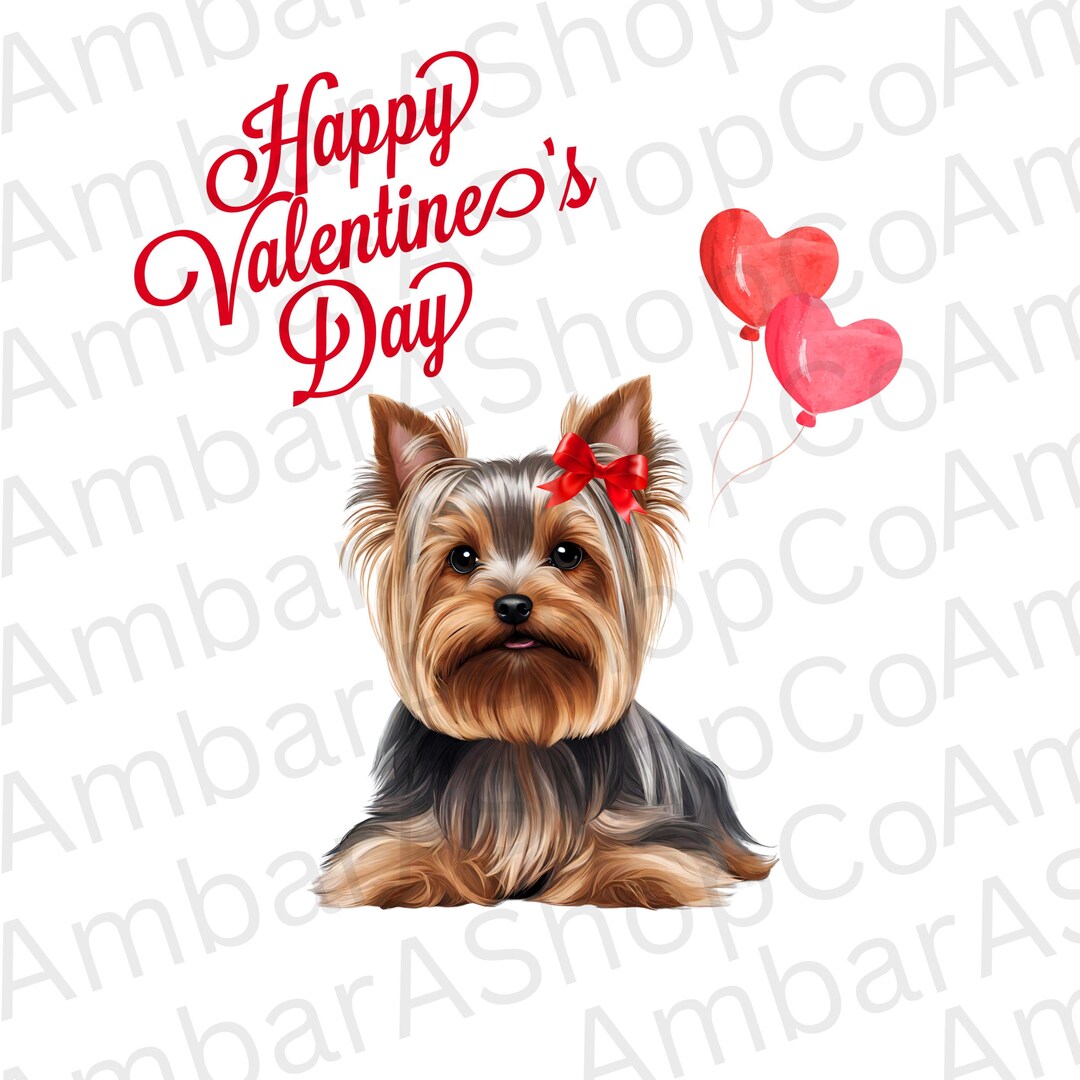 Valentine’s Day Png, Jpg Yorkie Dog PNG, Dog PNG, Sublimation Design ...