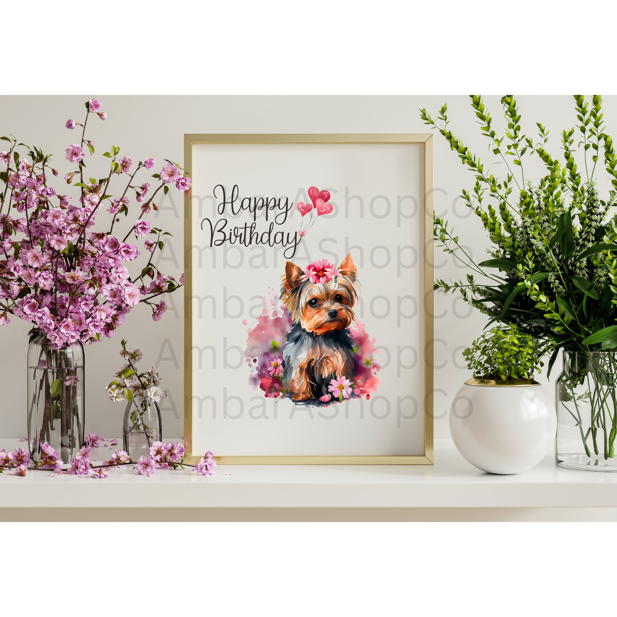 Yorkie Png Happy Birthday Yorkie Yorkshire Terrier Png Digital Download ...