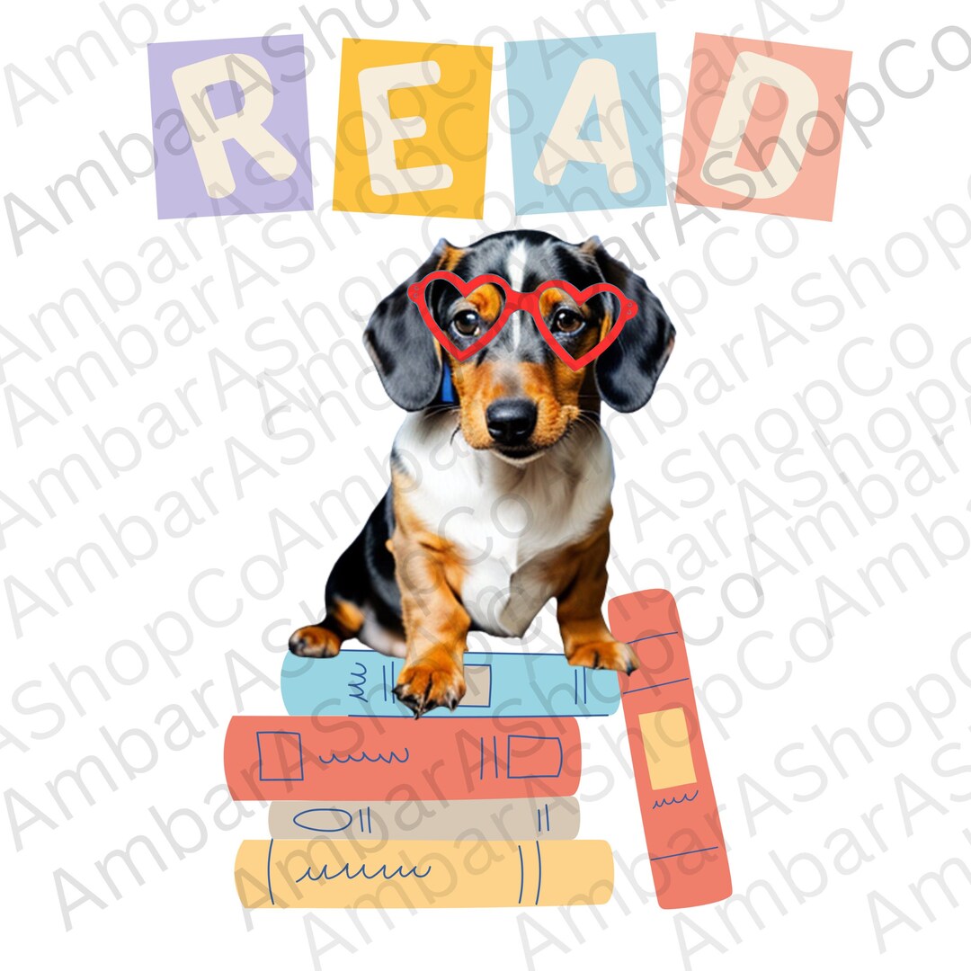 Dachshund SVG Read Books SVG Book Lover Png Dachshund Png Reading Svg ...