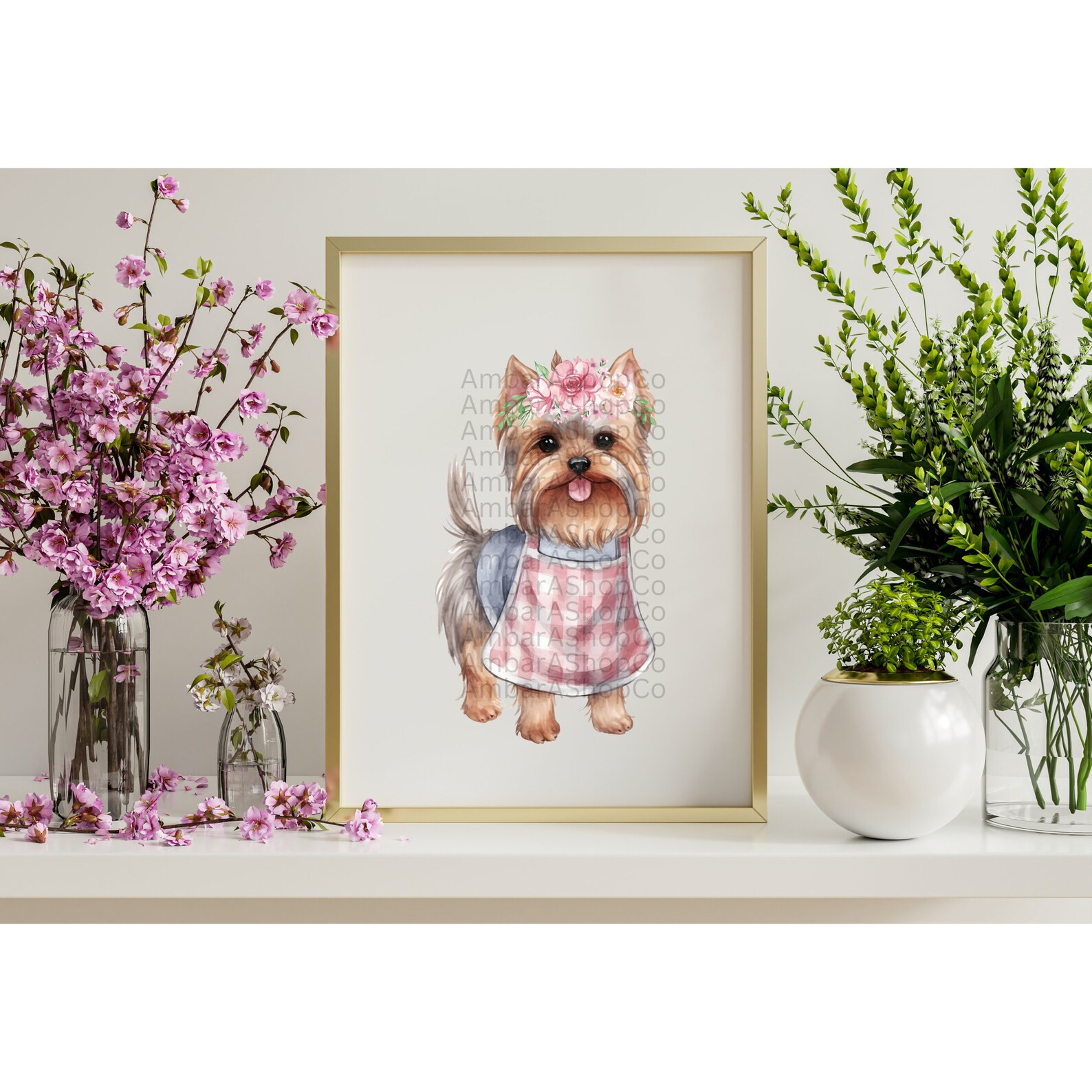 Yorkie Wearing Apron Png Yorkshire Terrier Svg Yorkie Mom Watercolor ...