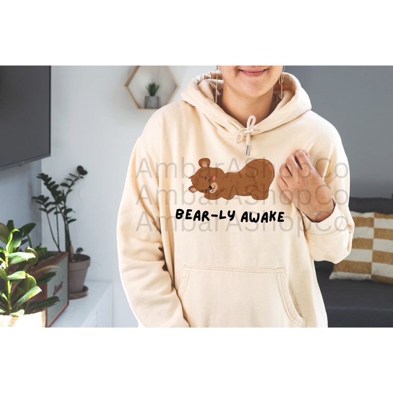 Bearly Awake PNG Brown Bear PNG Bear SVG Awake Png Cute Bear Png Funny ...