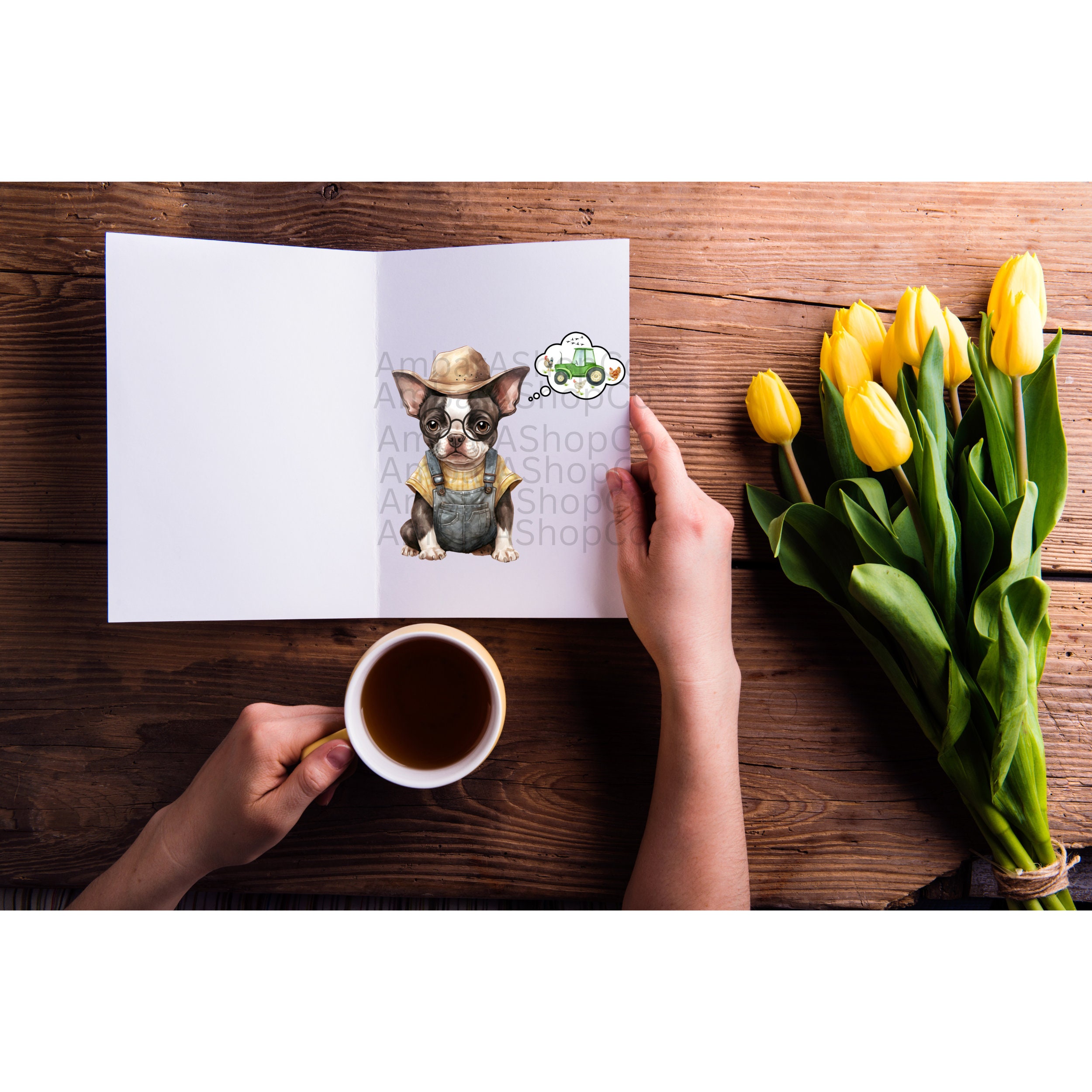 Boston Terrier Png Dog PNG Farm Png Watercolor Boston Terrier Farm Dog ...