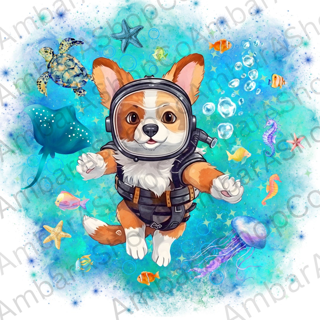 Corgi PNG Pembroke Welsh Corgi Dog Corgi Clipart Watercolor Corgi Scuba ...