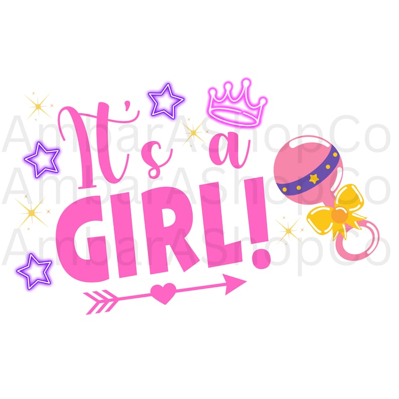 It’s a Girl PNG Girl Baby Png Baby Shower Announcement Its a Girl Sign ...