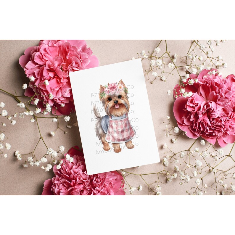 Yorkie Wearing Apron Png Yorkshire Terrier Svg Yorkie Mom Watercolor ...