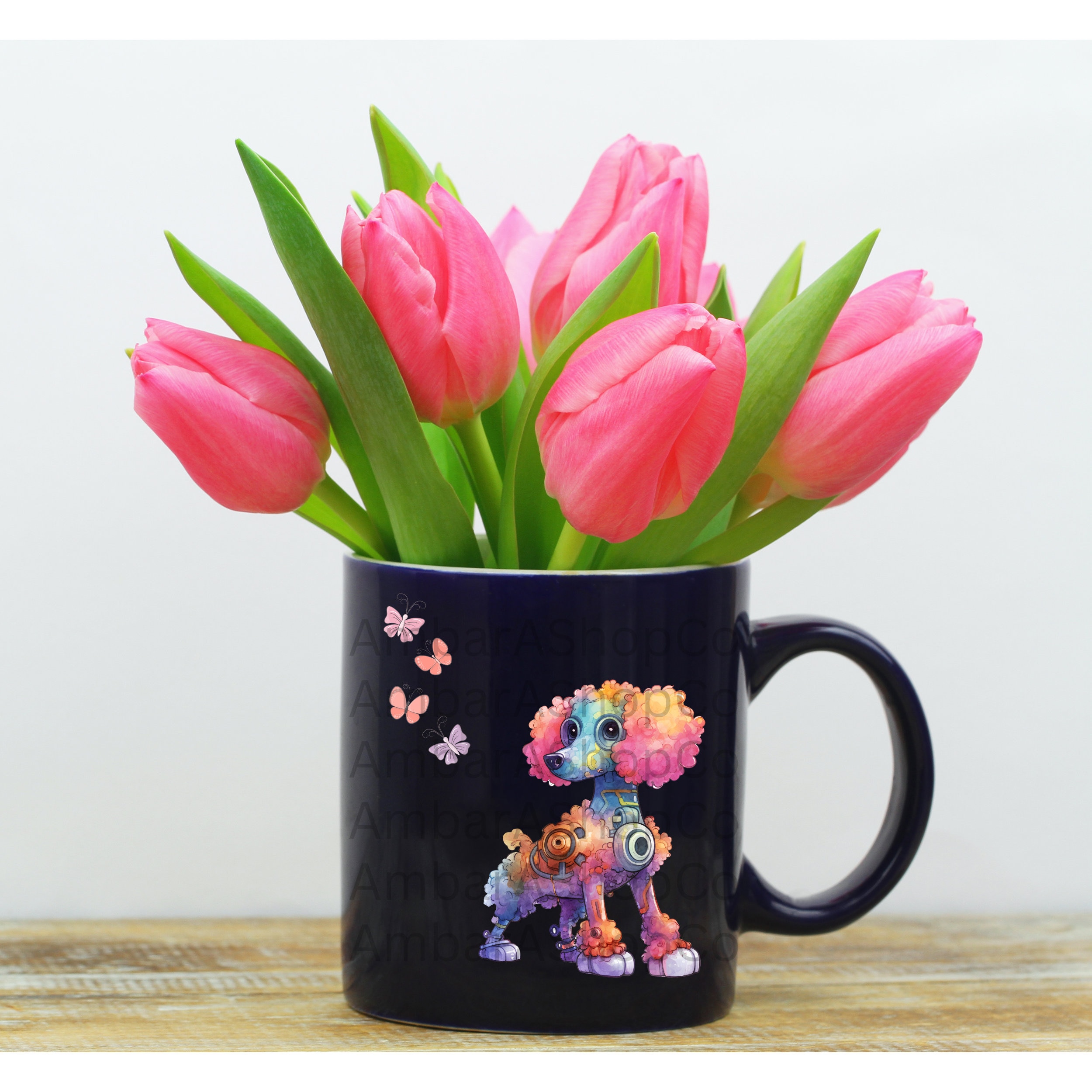 Half Robot Poodle Png Poodle Mom Svg Watercolor Poodle Dog - Etsy