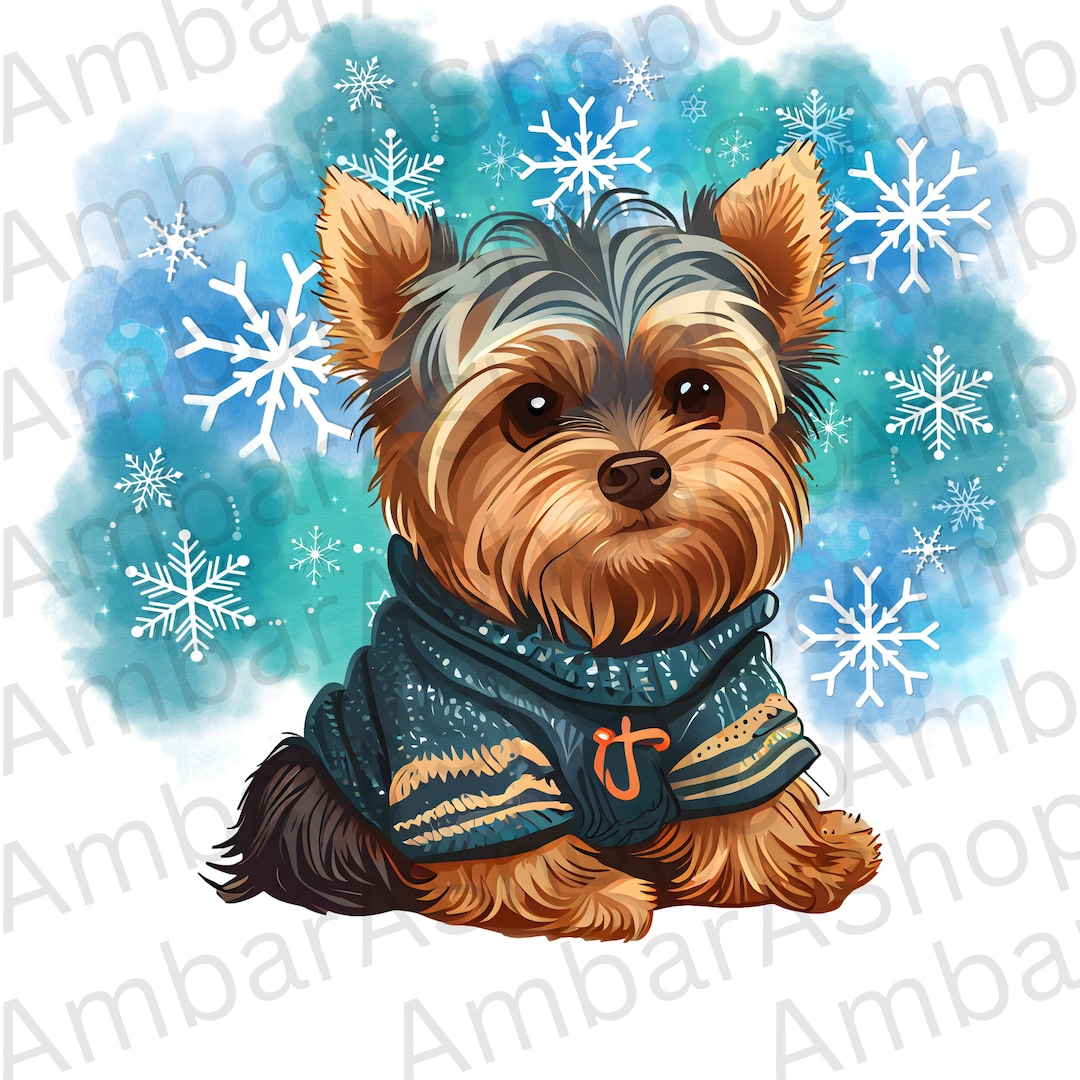 Yorkie PNG Yorkie Sublimation Design Christmas Dog Dog Wearing Sweater ...