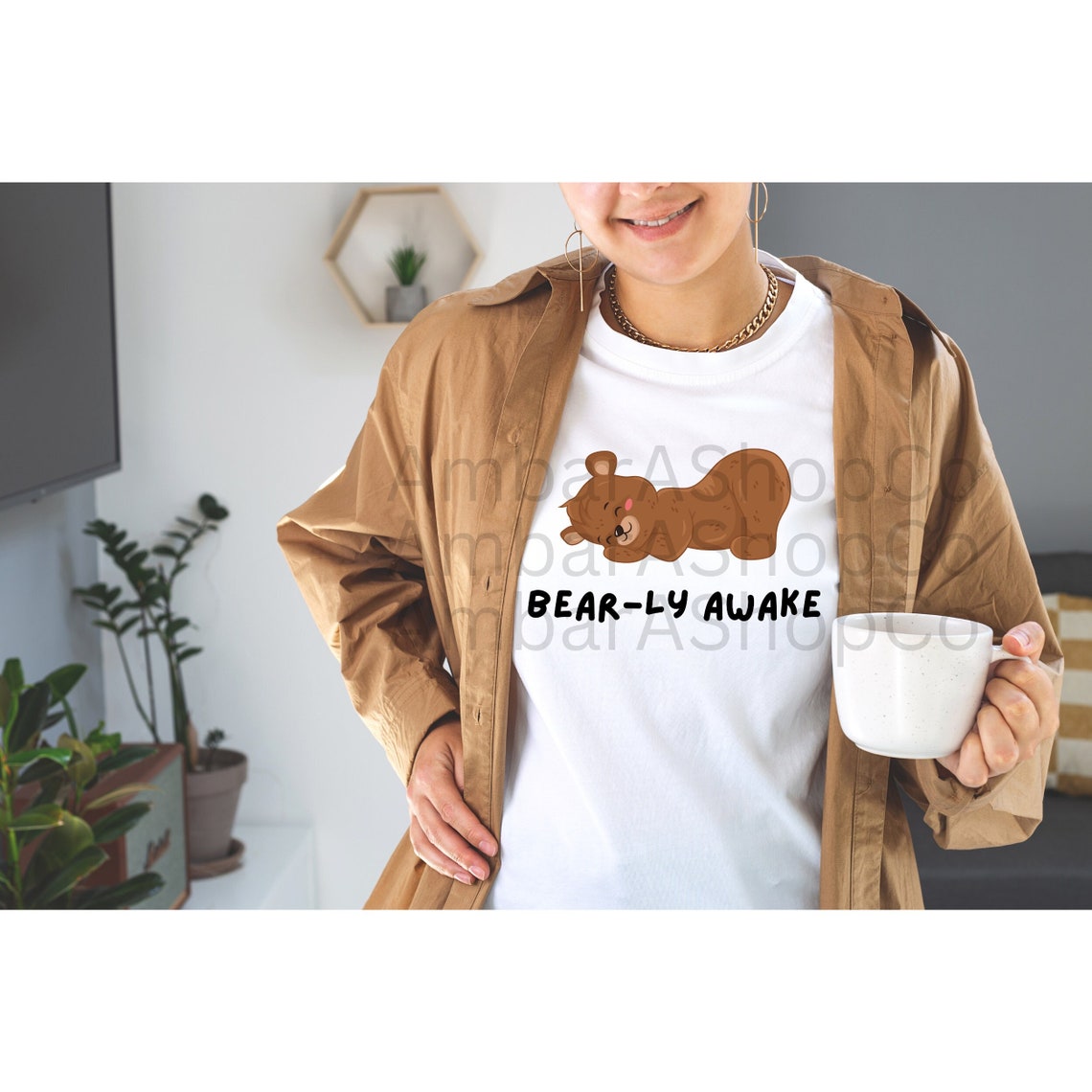 Bearly Awake PNG Brown Bear PNG Bear SVG Awake Png Cute Bear Png Funny ...