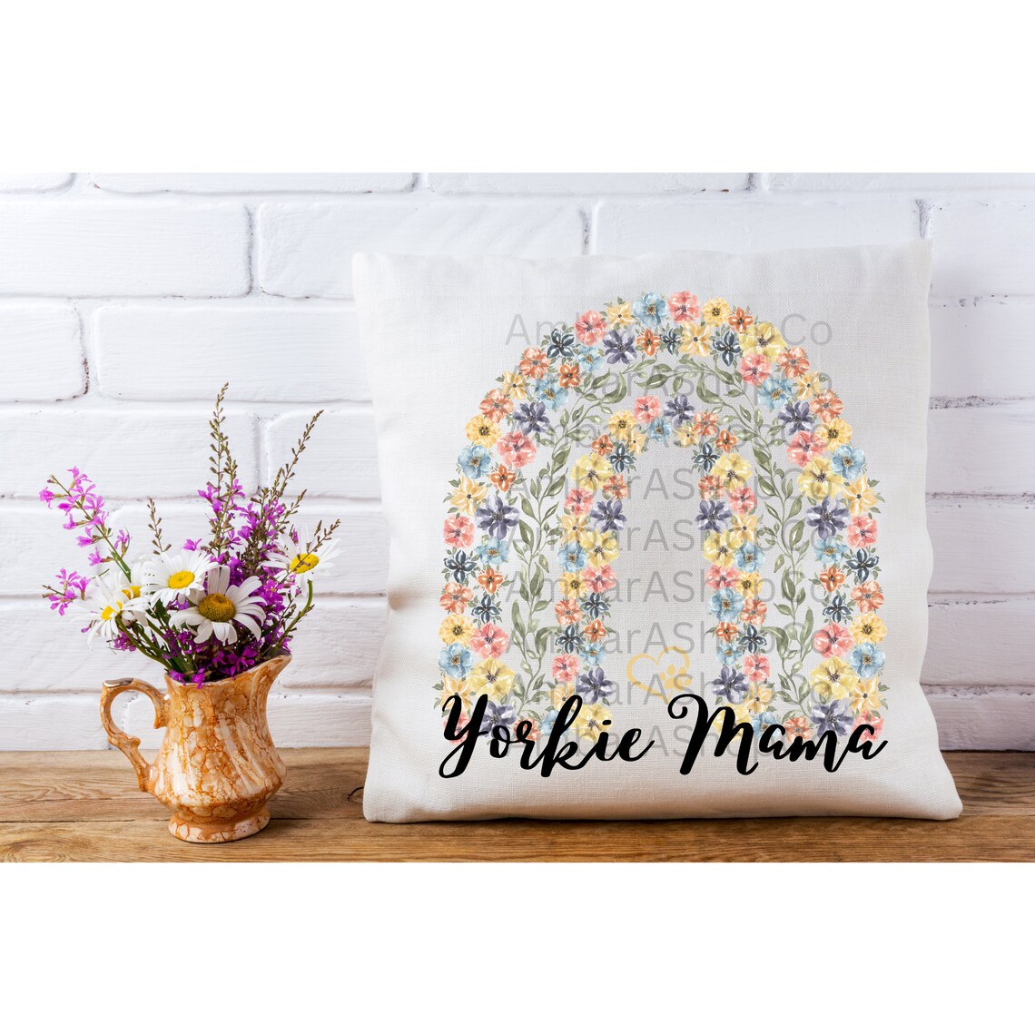 Yorkie Mama Rainbow Png Yorkie Mom Wildflower Rainbow - Etsy